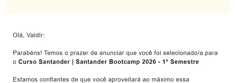Meu início rumo a uma jornada de sucesso! Obrigado, Santander Academy ...